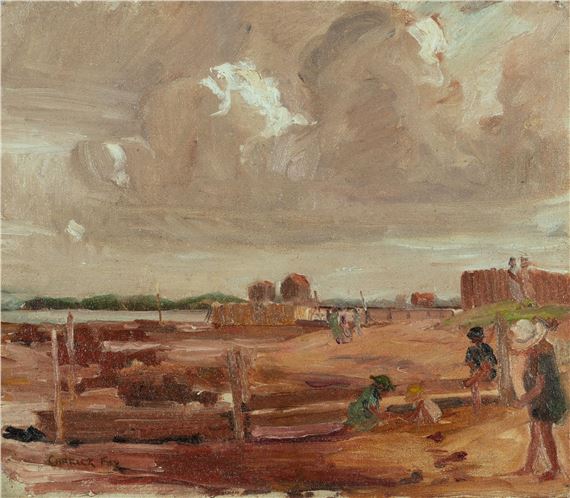 Ethel Carrick | Children Playing on the Beach | MutualArt