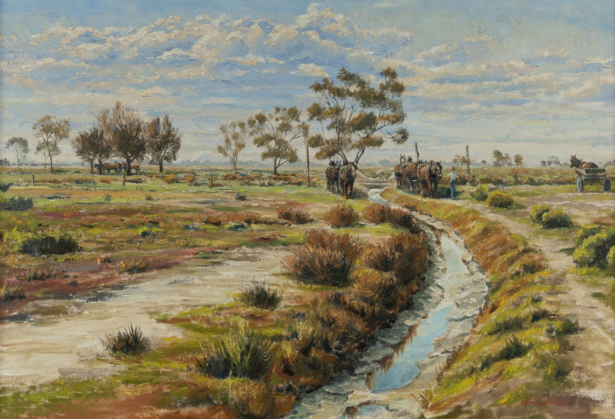 John Cornwell | Delving the Bore Drain, Burren Junction, NSW | MutualArt