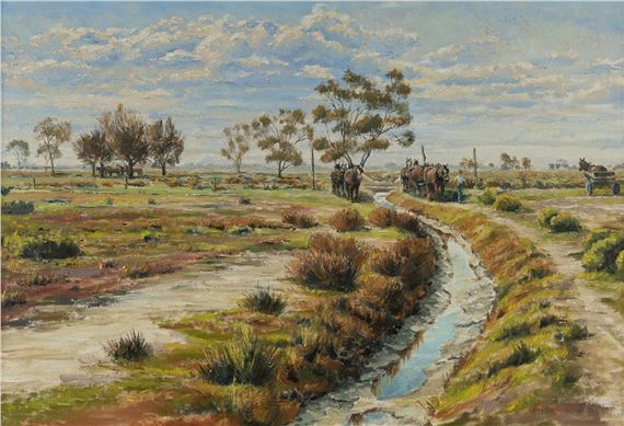 John Cornwell | Delving the Bore Drain, Burren Junction, NSW | MutualArt