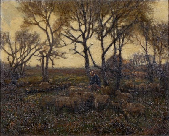 John Rabone Harvey | - A Shepherd and his Flock, | MutualArt