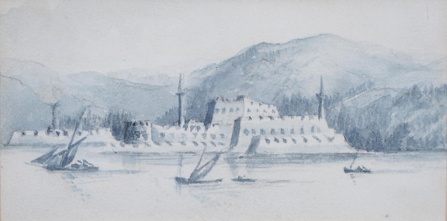 Edward Markham | Edward Markham - Fortress with River Boats, from an ...