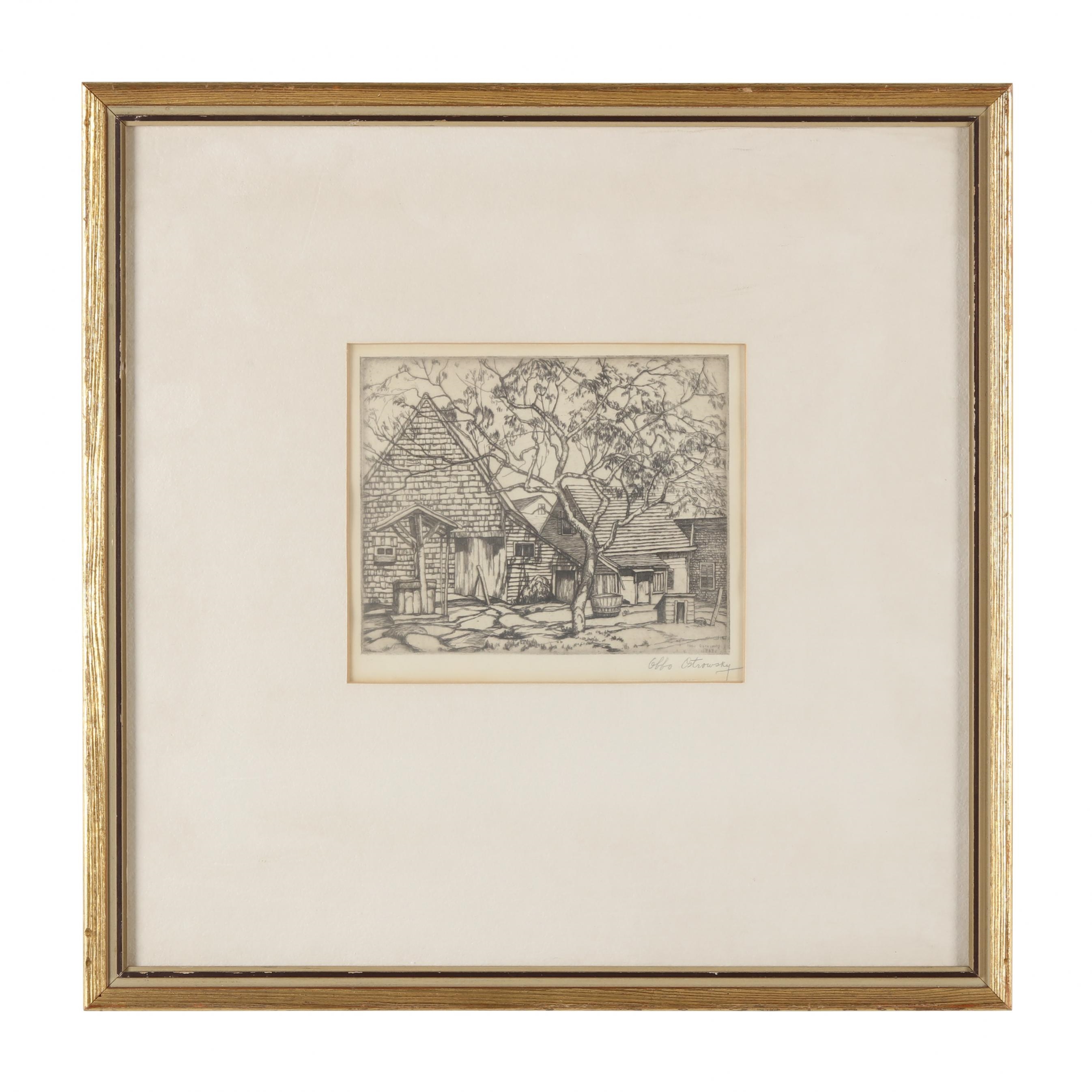 Abbo Ostrowsky | Three Scenic Etchings | MutualArt