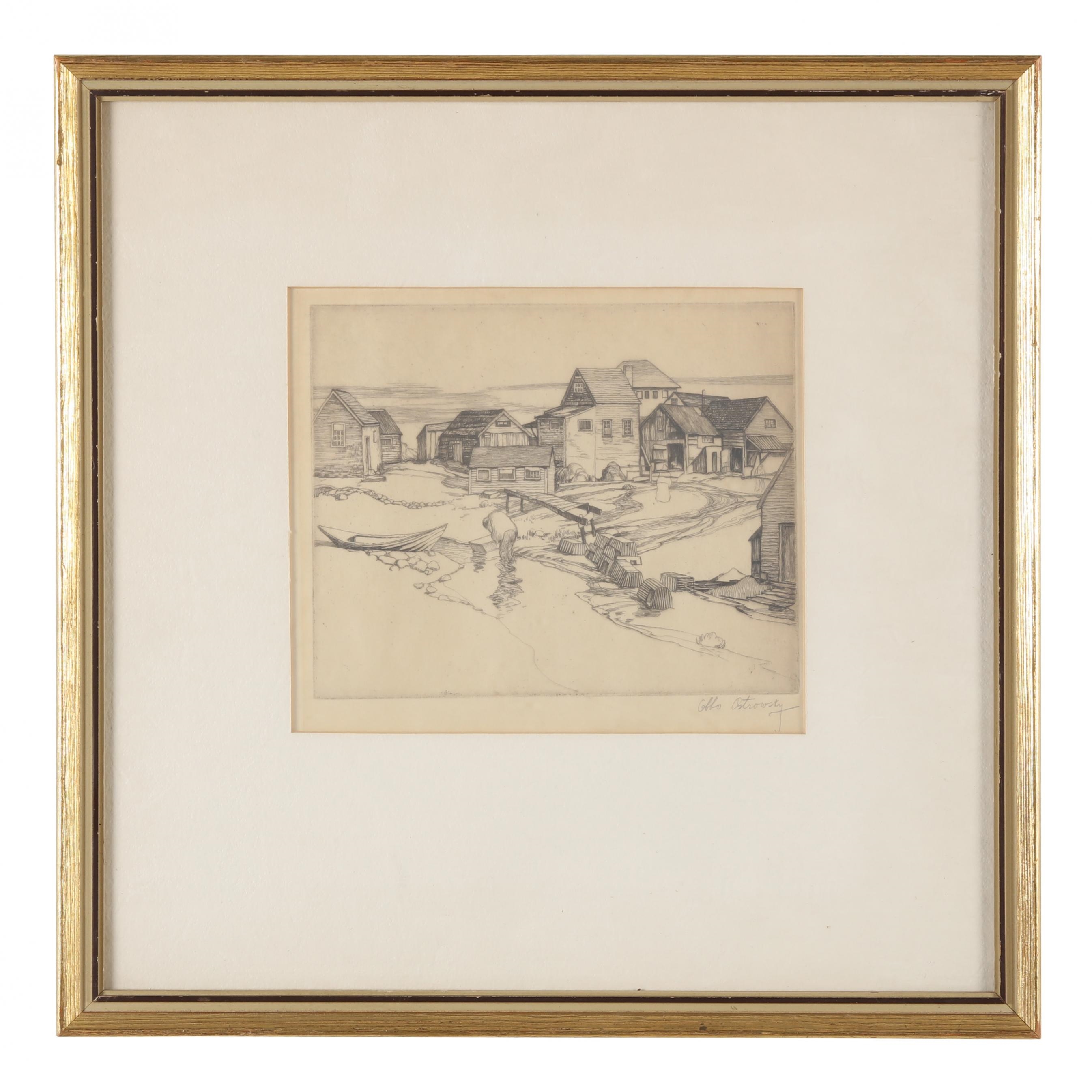 Abbo Ostrowsky | Three Scenic Etchings | MutualArt