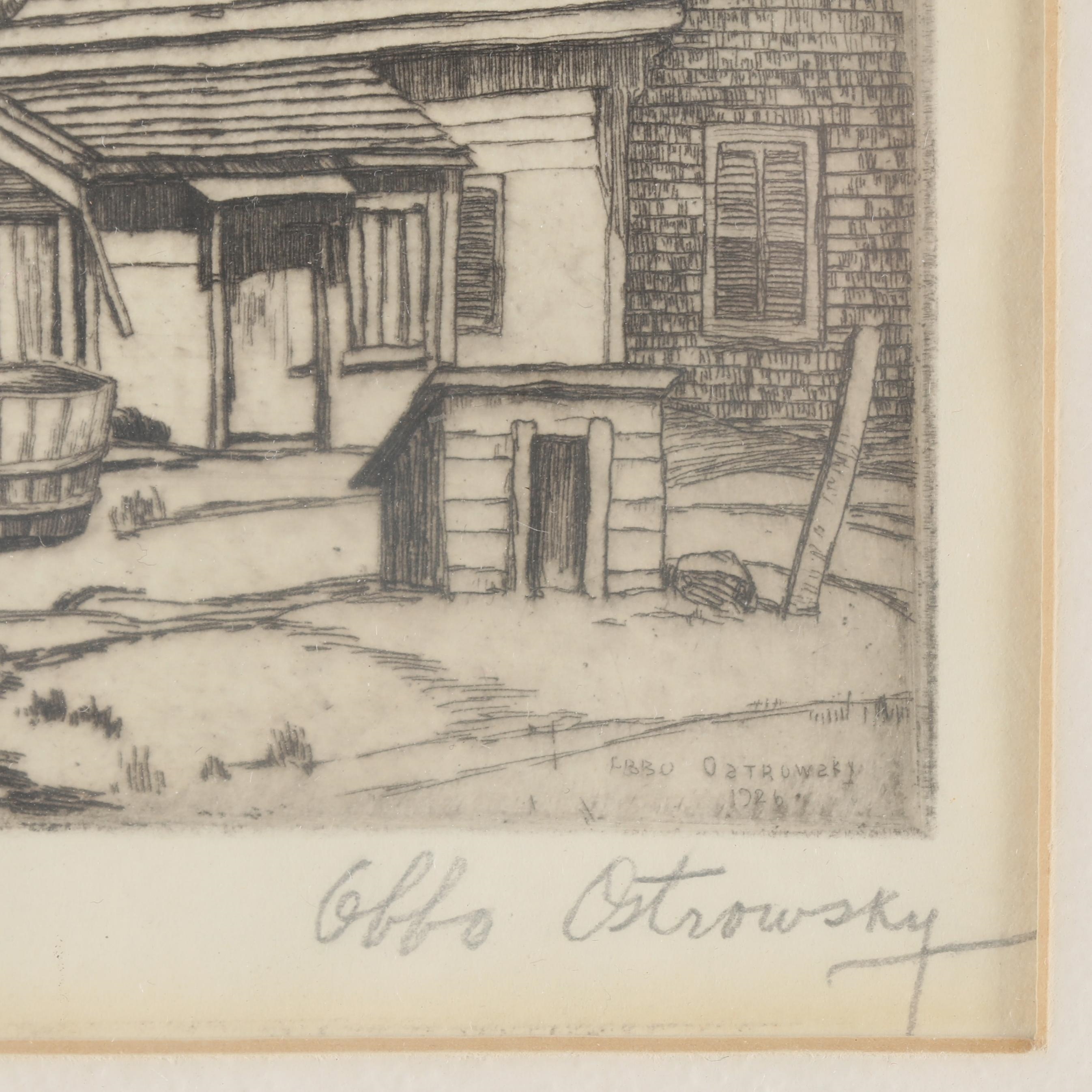 Abbo Ostrowsky | Three Scenic Etchings | MutualArt