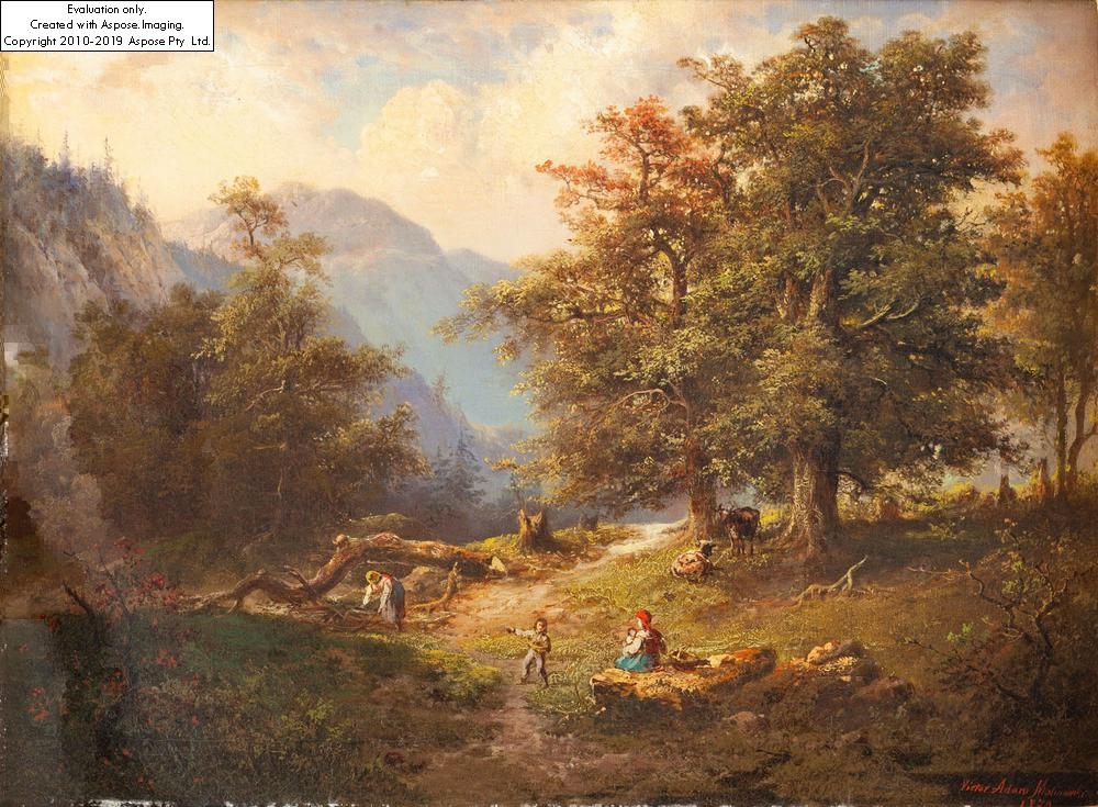 Adam Wiktor Malinowski | Landscape with ruins (1853) | MutualArt