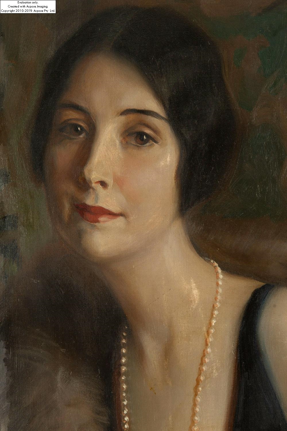 Tadé Styka | Portrait of a lady in fur | MutualArt