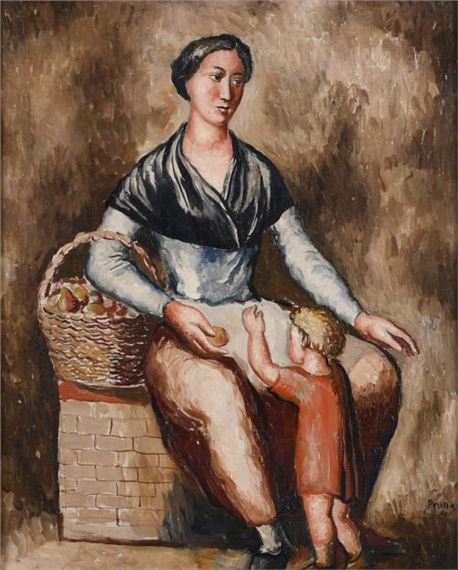 Pere Pruna Ocerans | GIRL WITH A CHILD (1933) | MutualArt