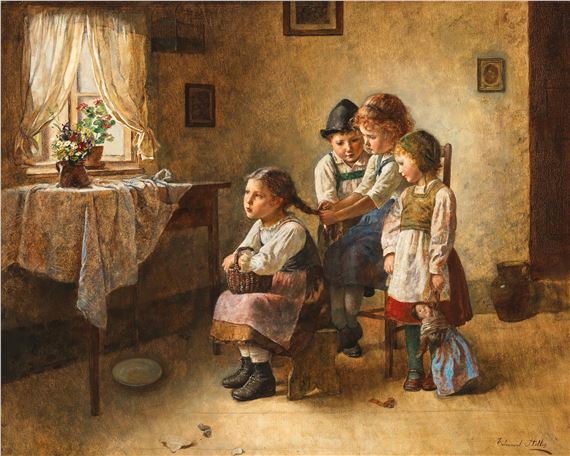 Edmund Adler | A New Hairstyle (1876) | MutualArt