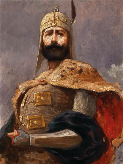 Arpad 1856-1914 Feszty | A Leader (study for the panoramic painting ...