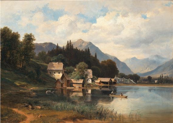 Ludwig Halauska | A Lake Landscape (1827) | MutualArt