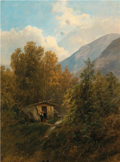 Josef Thoma | A Mill by a Mountain Stream (1828) | MutualArt