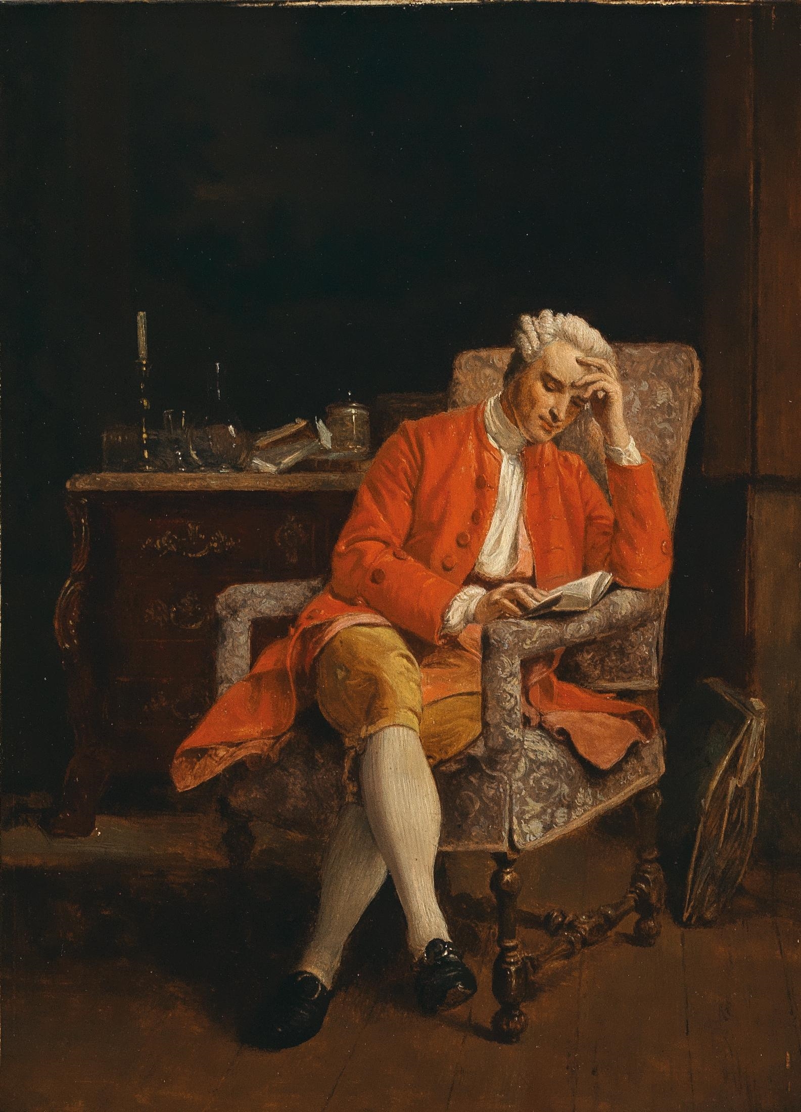 Jean-Louis-Ernest Meissonier | Portrait of a Gentleman Reading a Book ...