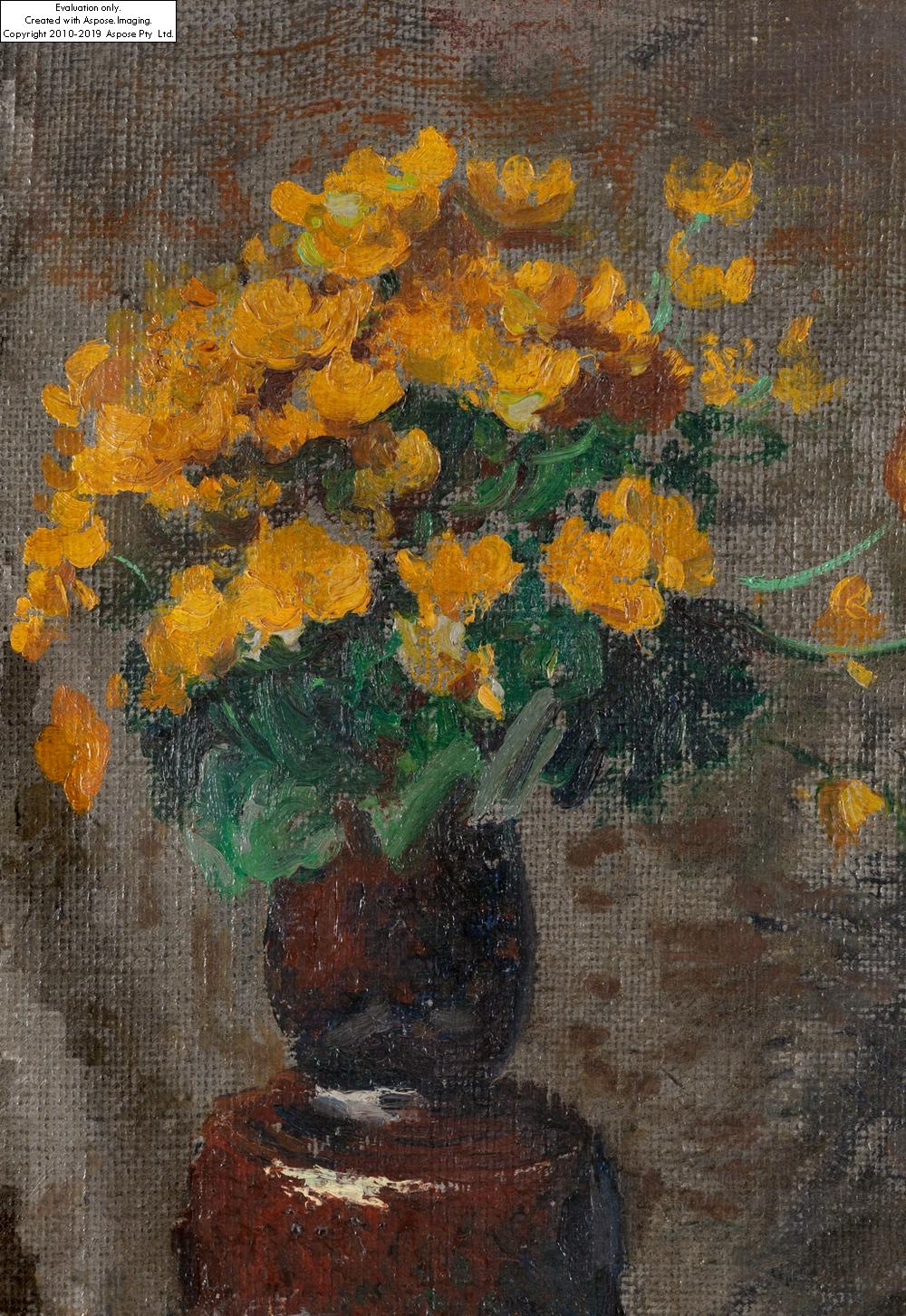 Leon Wyczolkowski | Marigolds in a vase (1908) | MutualArt