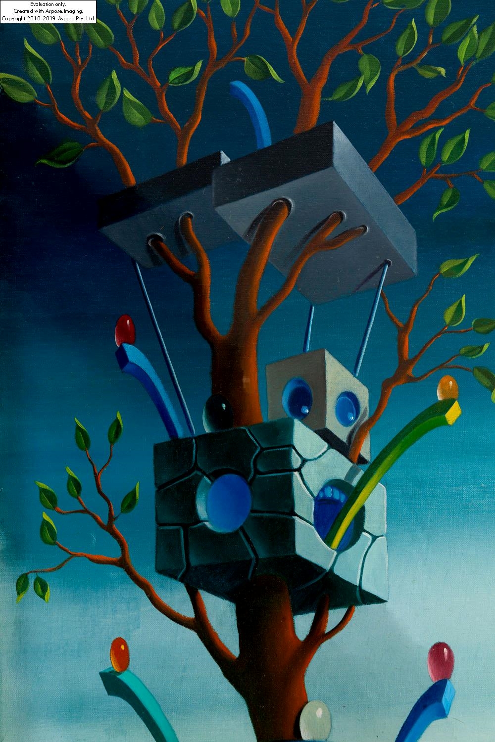 Georges Spiro | Twarz na drzewie (1972) | MutualArt