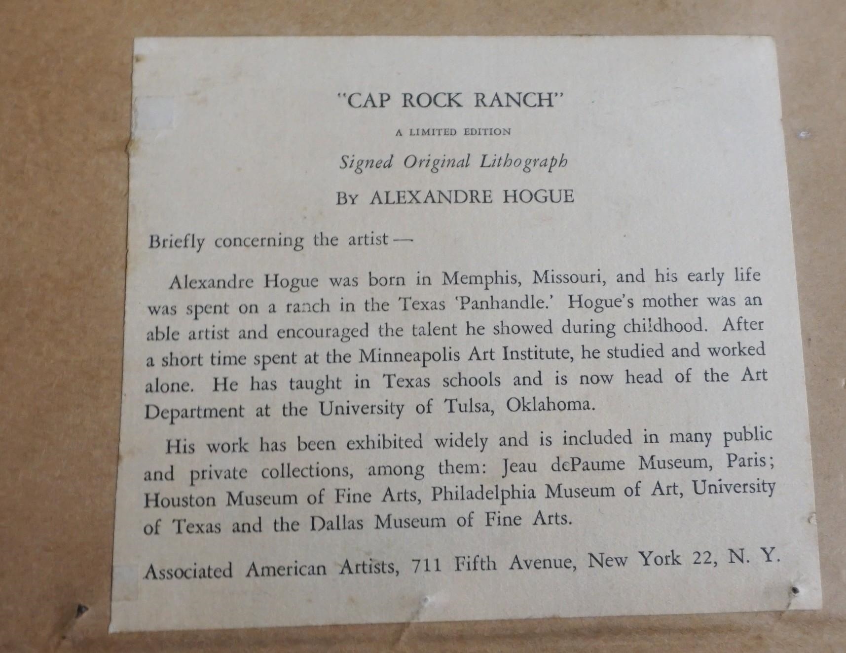 Alexandre Hogue | Cap Rock Ranch | MutualArt