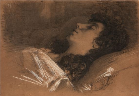 Jacobus Van Looy | Sleeping girl (1885) | MutualArt