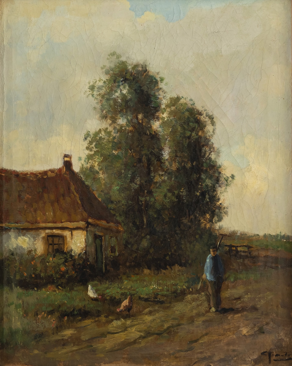 Alexander Panton | A peasant in front of a cottage | MutualArt