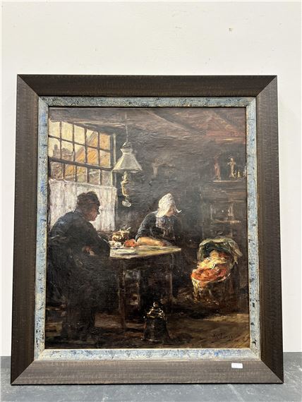 Armand Jamar | Couple admirant son enfant (1901) | MutualArt