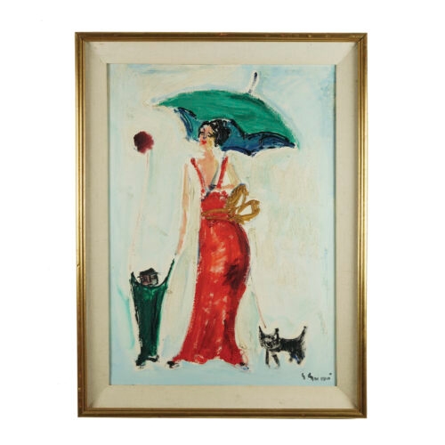 Giuseppe Succi | Barca all’ormeggio ; Passeggiata sotto la pioggia ...