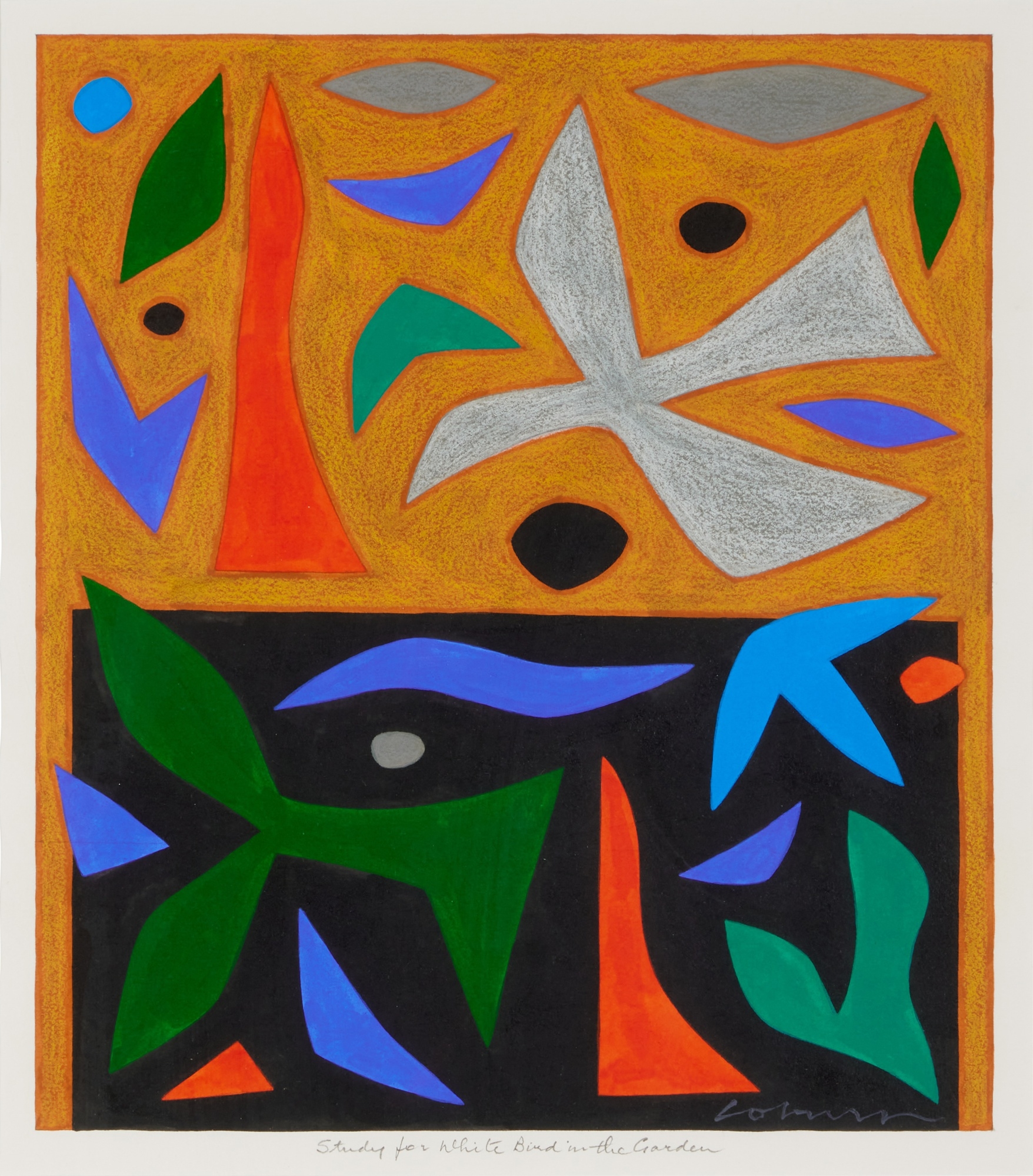 John Coburn | Study for White Bird in the Garden (1993) | MutualArt