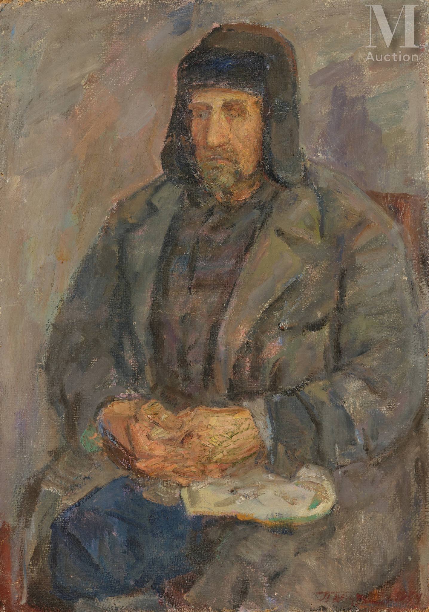 Petr Yakovlevich Anurin | Portrait d’un homme à la chapka (1954 ...