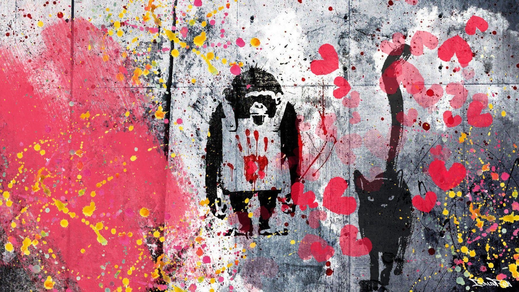 Brain Roy | Monkey Cat (inspired by Banksy) | MutualArt