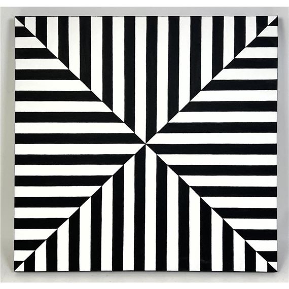 Ray Fisher | Tim Ray Fisher Black and white Op Art acrylic painting on ...