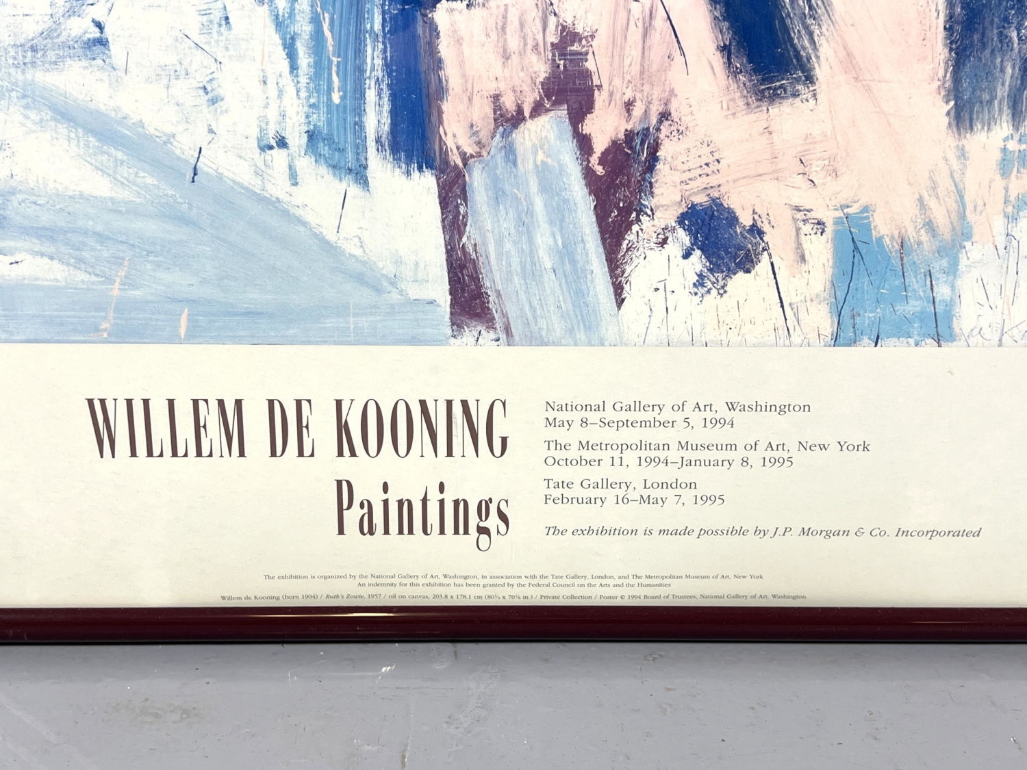 Willem de Kooning | Framed WILLEM de KOONING Exhibition Poster. 1994 ...