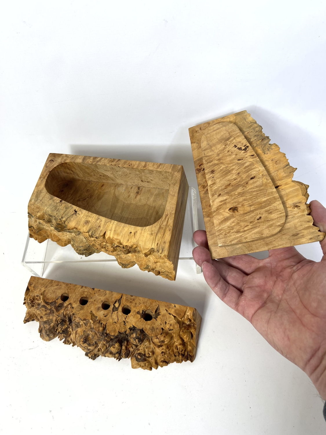 American Studio | 2pc Michael Elkan Studio Burl Wood Jewelry Box, Pen ...