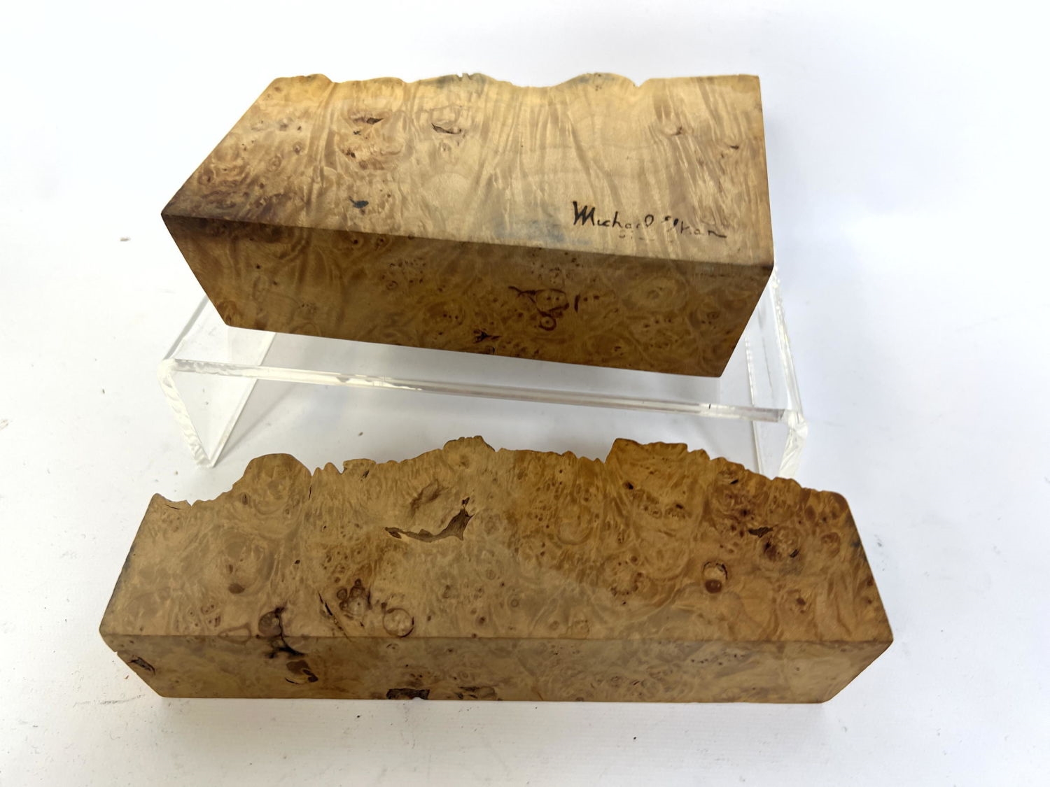 American Studio | 2pc Michael Elkan Studio Burl Wood Jewelry Box, Pen ...