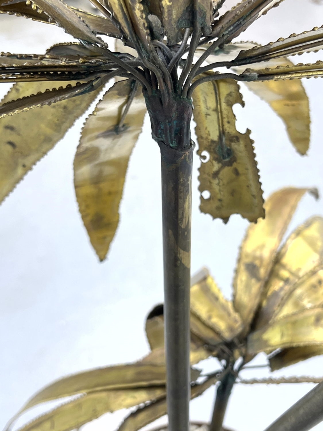 Curtis Jeré | Large C Jere Style Brass Plant Palm Tree in Base. Torch ...