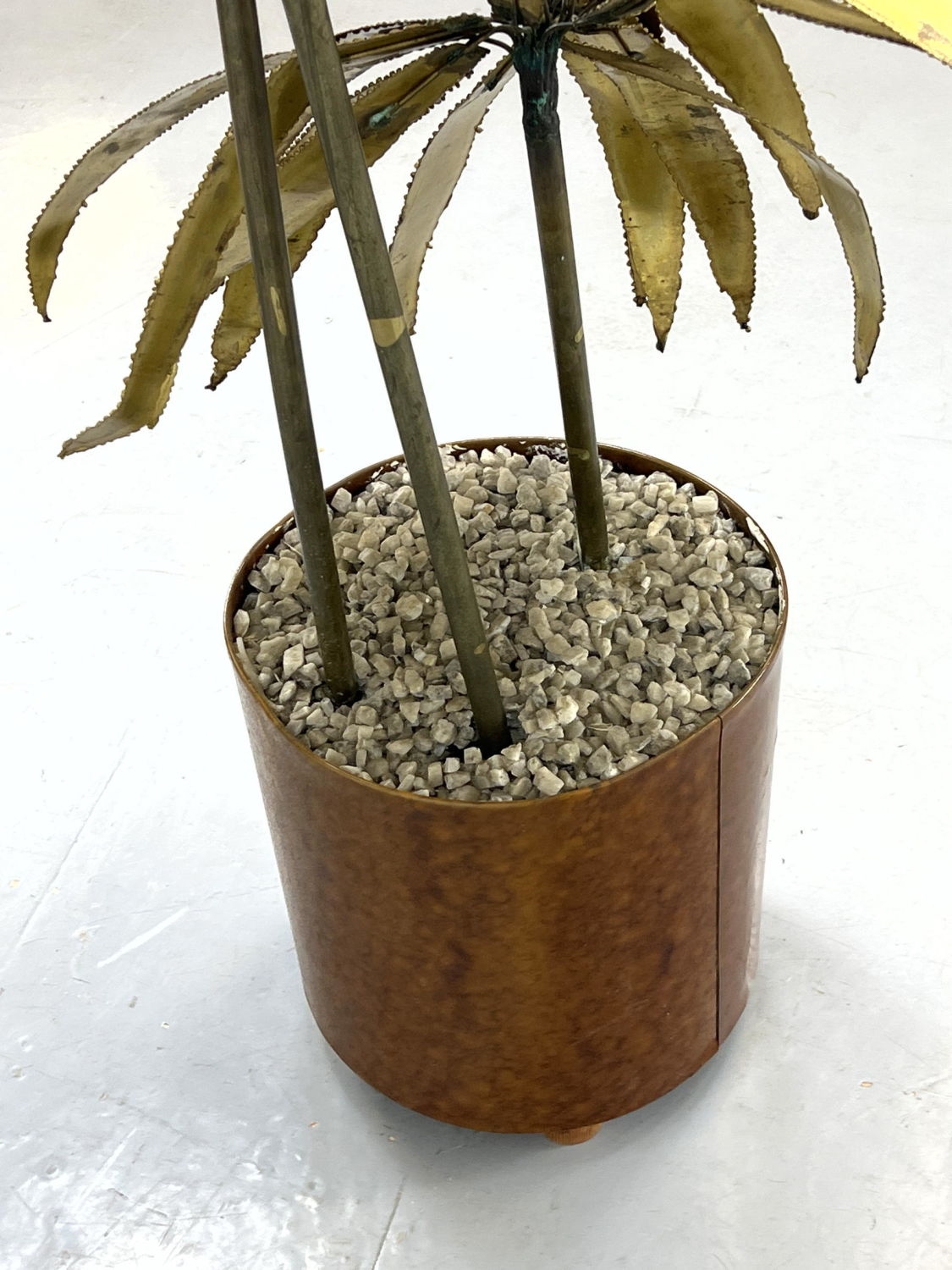 Curtis Jeré | Large C Jere Style Brass Plant Palm Tree in Base. Torch ...