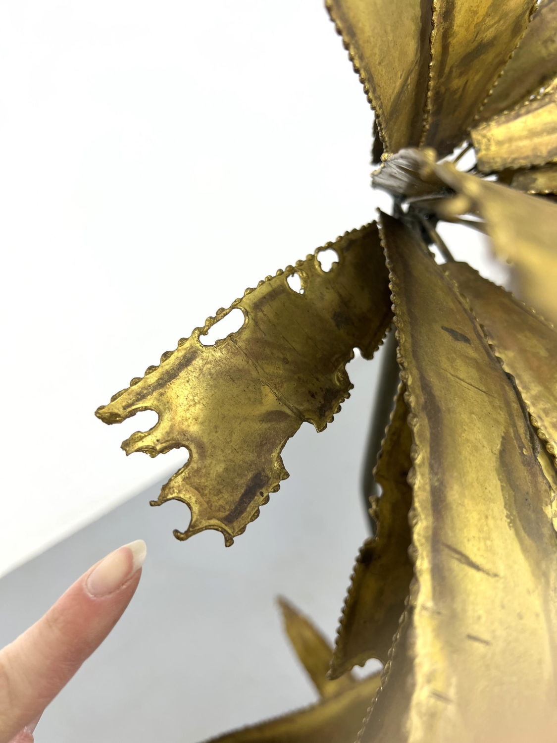 Curtis Jeré | Large C Jere Style Brass Plant Palm Tree in Base. Torch ...