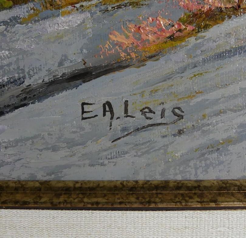 ELDON A. LEIS | Untitled: Fall River Scene with Dam | MutualArt