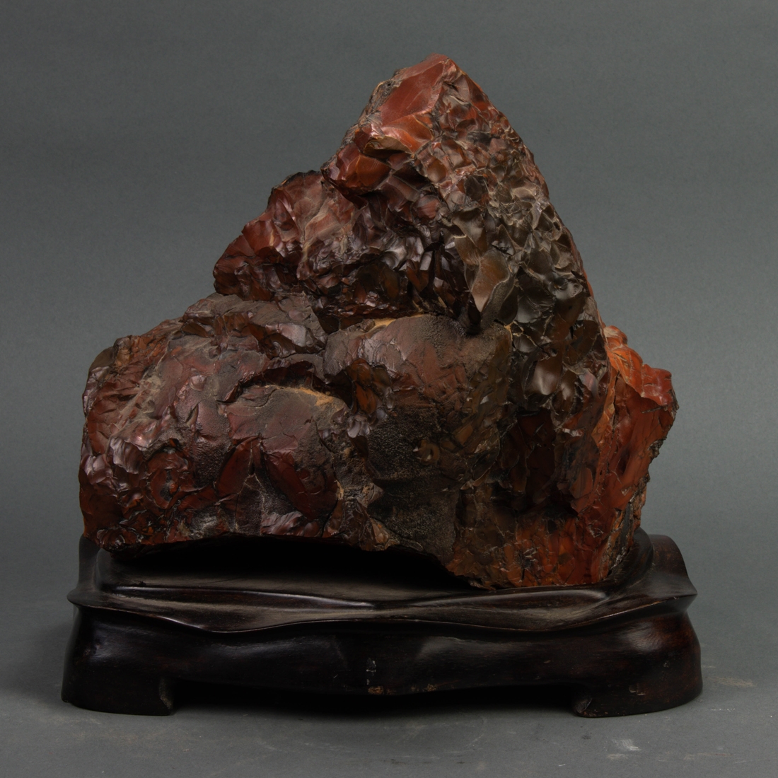 Chinese School | Scholar's rock, of triangular form displaying ...