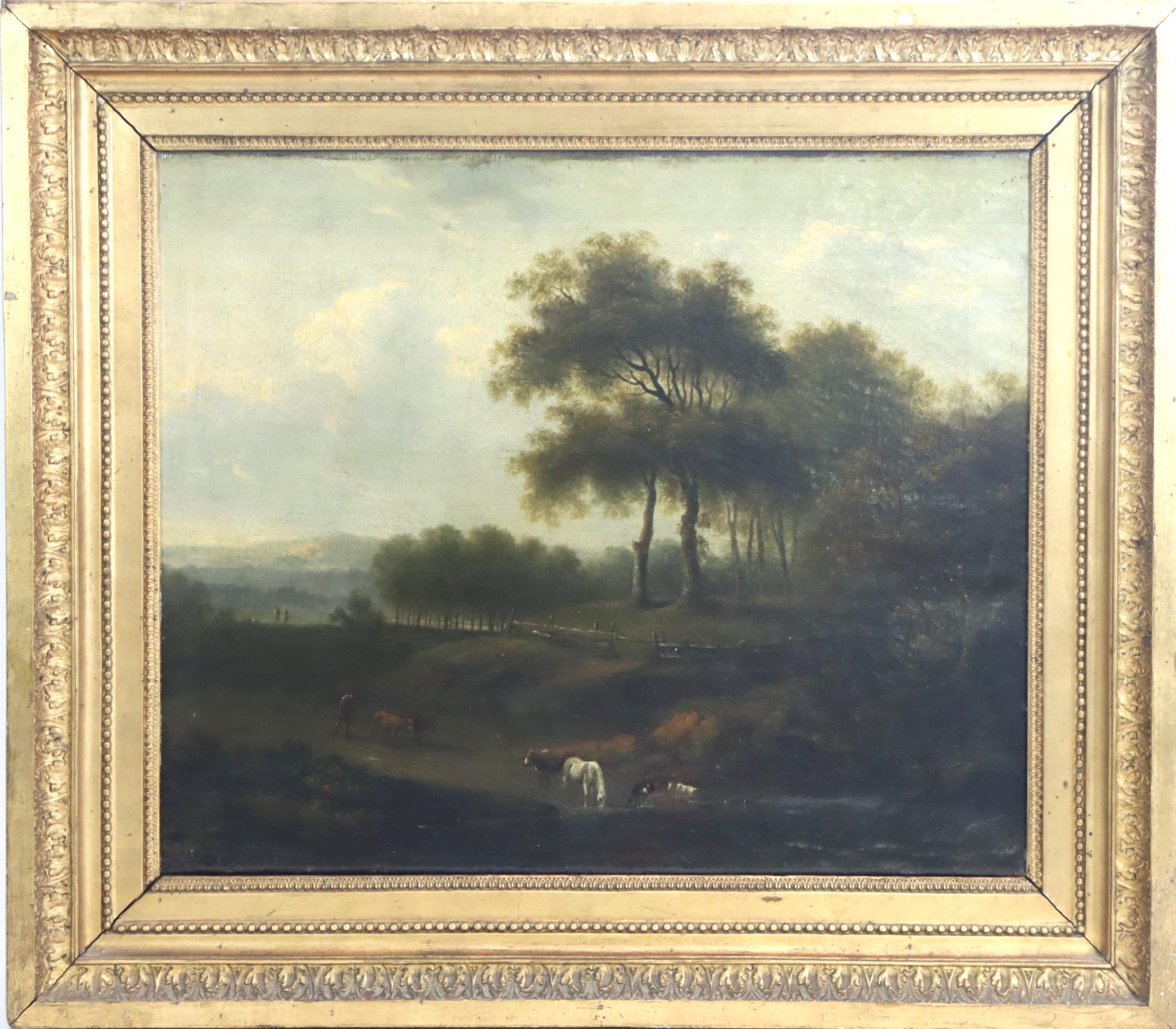 Barbizon School | Barbizon School style landscape with towering trees ...