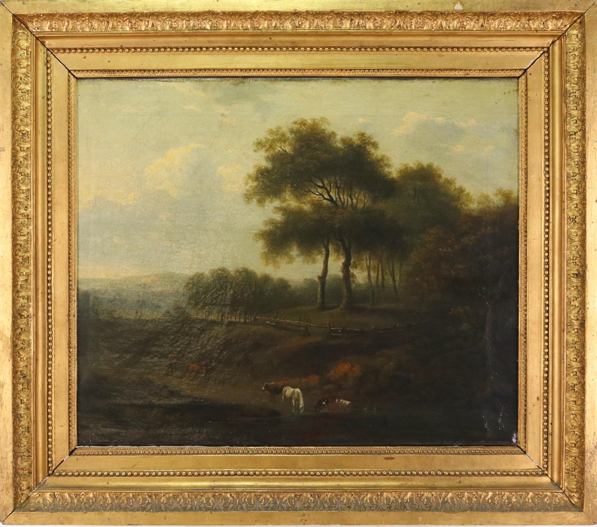 Barbizon School | Barbizon School style landscape with towering trees ...