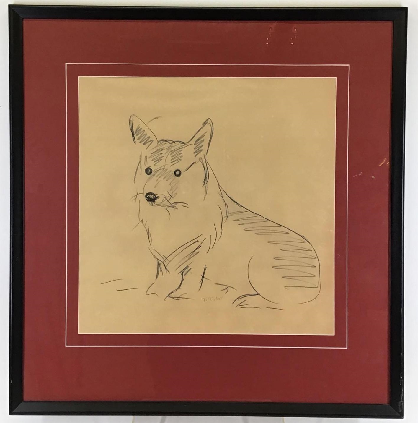 Tasha Tudor | Pencil drawing of a Corgi | MutualArt