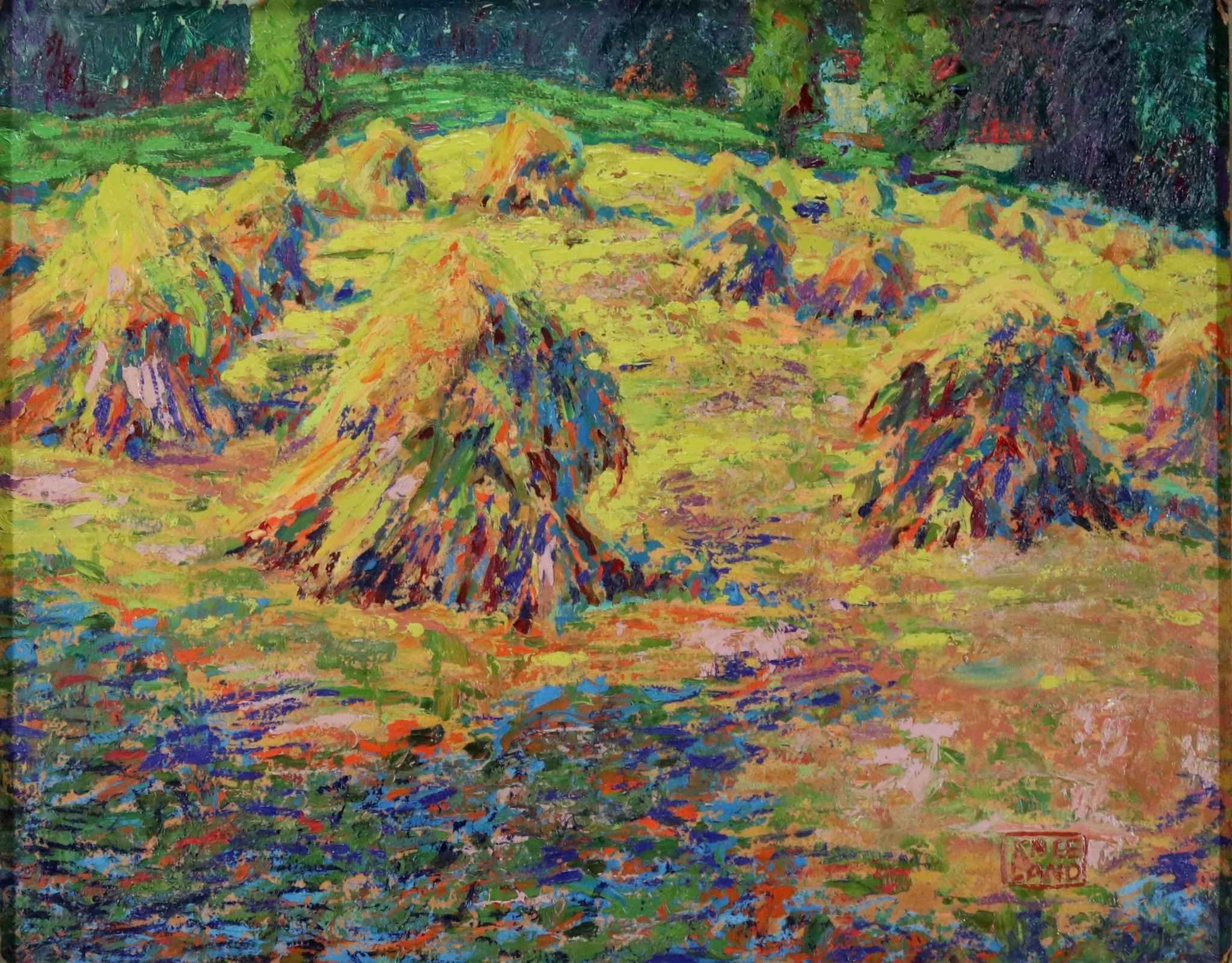 Roy C. Kneeland | Vibrant post impressionist pasture scene in a Badura ...