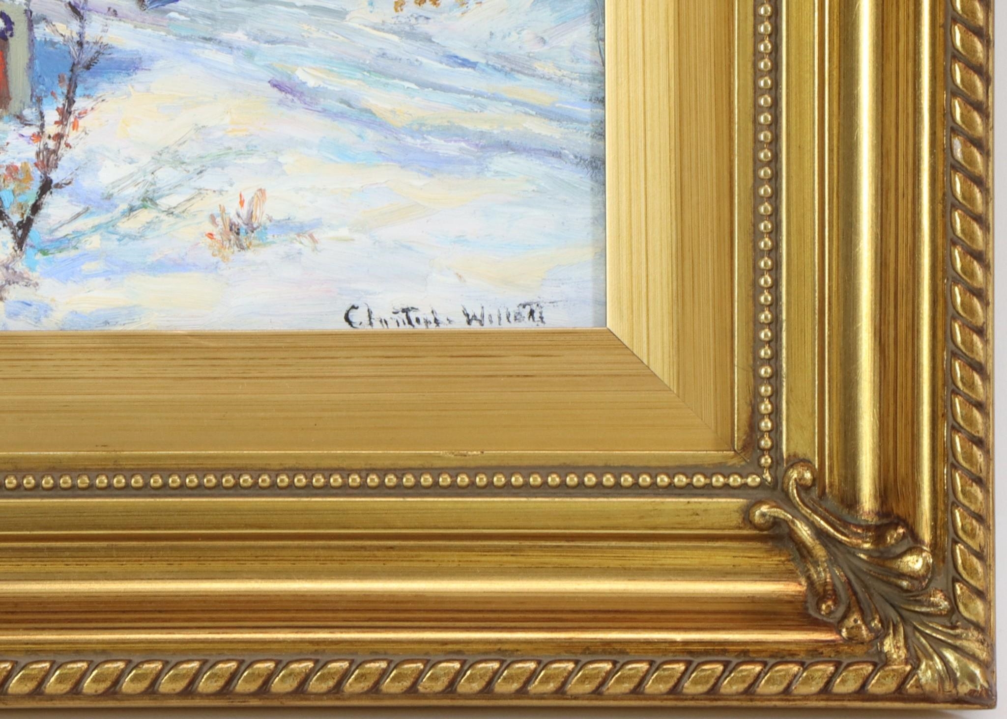 Christopher Willett | Snow swept starry landscape looking into a small ...