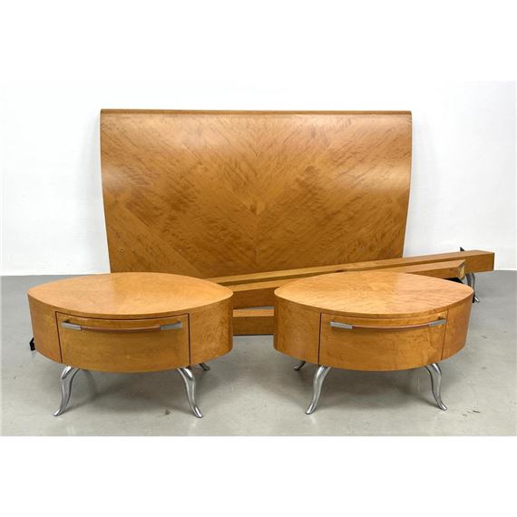 Maurice Villency | Maurice Villency Bed with Two Night Stand Side ...