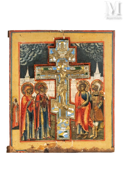 Russian School, 19th Century | *Icône de la Crucifixion. | MutualArt