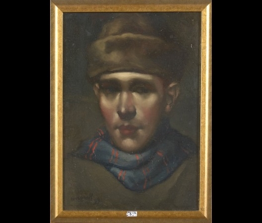 Vladimir Woronoff | Portrait d’un jeune homme à la toque | MutualArt