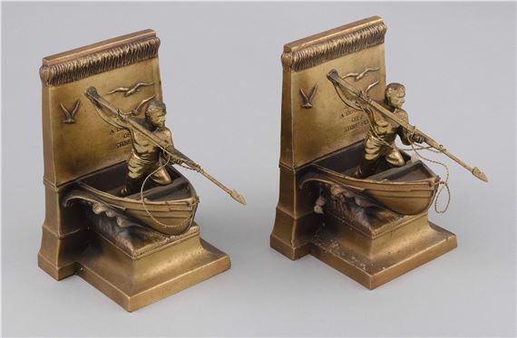 Bela Lyon Pratt | PAIR OF NEW BEDFORD WHALEMAN BOOKENDS | MutualArt