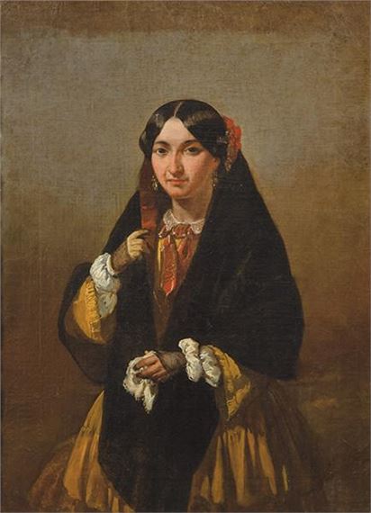 Valeriano Dominguez Bécquer | Dama con mantilla | MutualArt