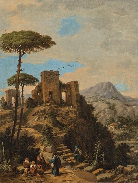 Joaquin Dominguez Becquer | Paisaje con ruinas de un castillo (1834 ...