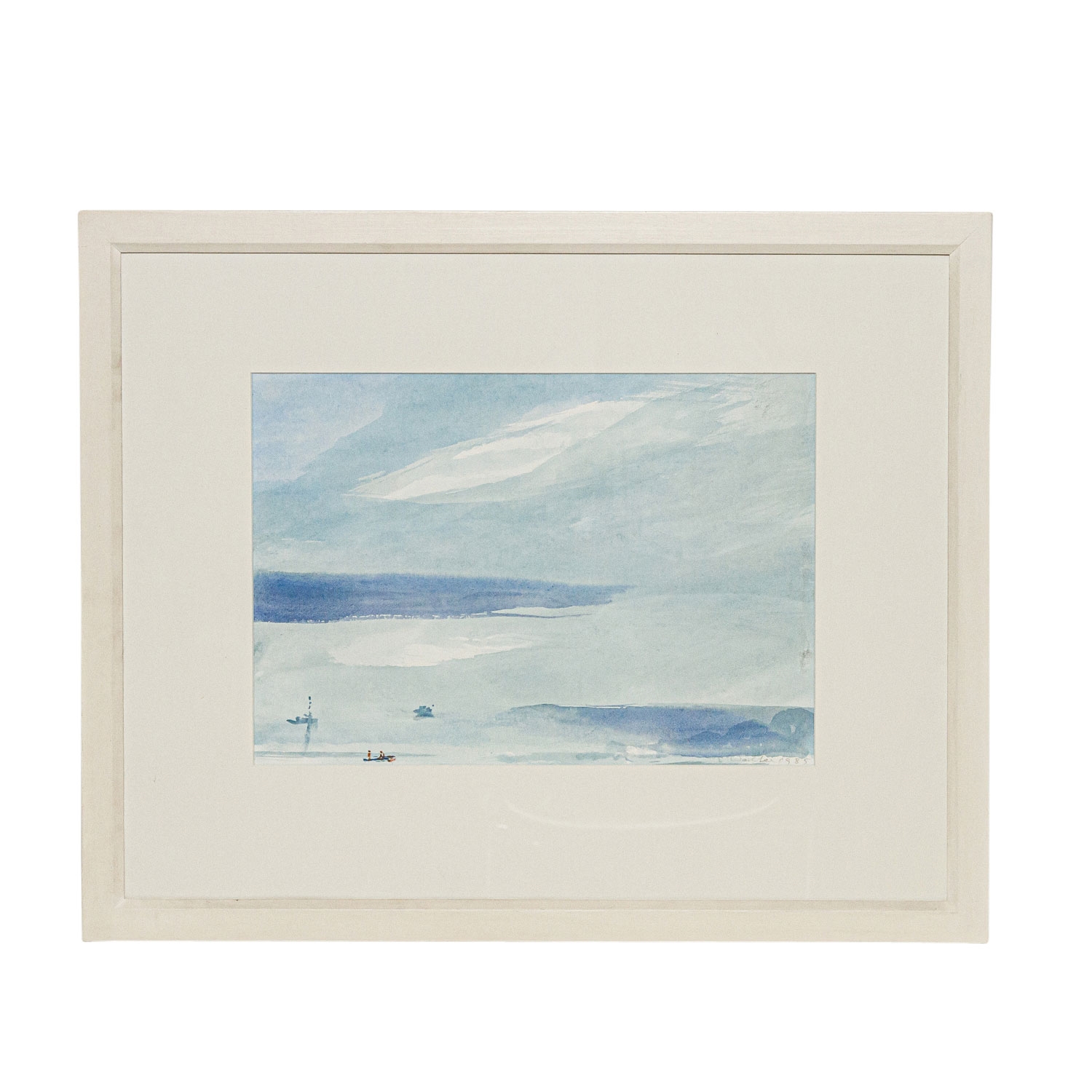 Emil Wachter | Wide sea with small boats (1985) | MutualArt