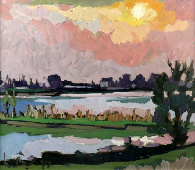 Kees Bol | Zonsondergang over de Andelse Maas | MutualArt