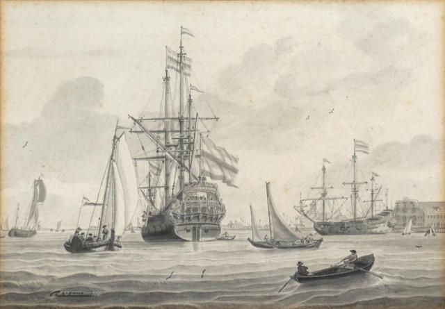 Abraham Storck | Diverse afgemeerde en varende schepen | MutualArt