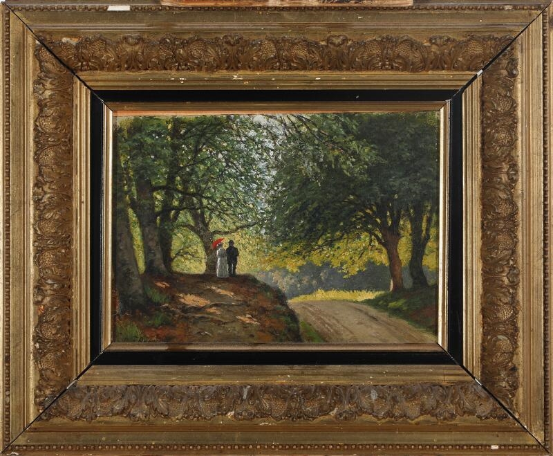 Carl Frederik Aagaard | A walking couple in the forest | MutualArt